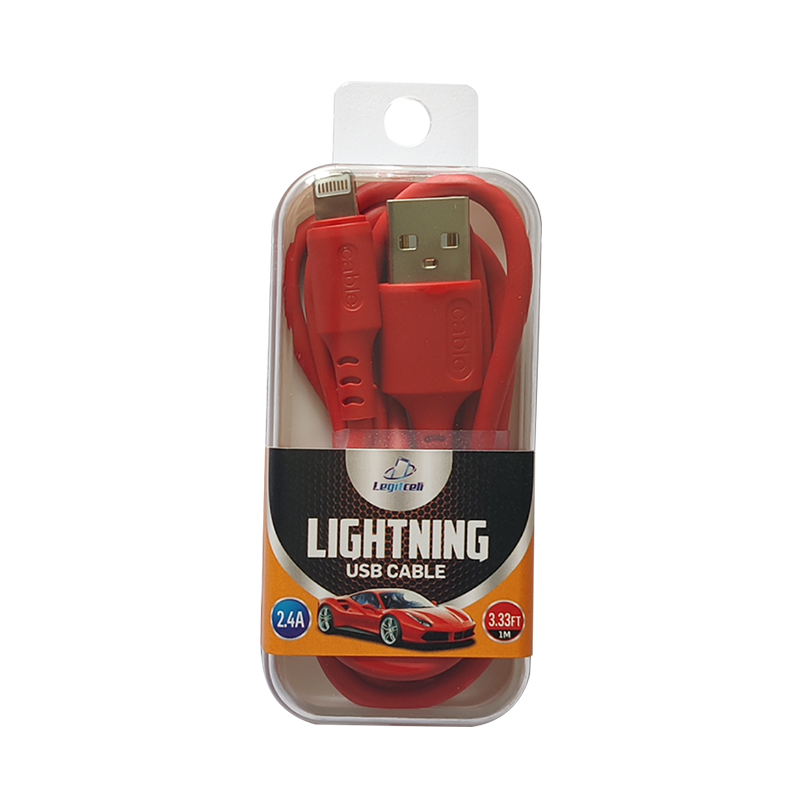 1M 3.33FT RED LIGHTNING USB CABLE