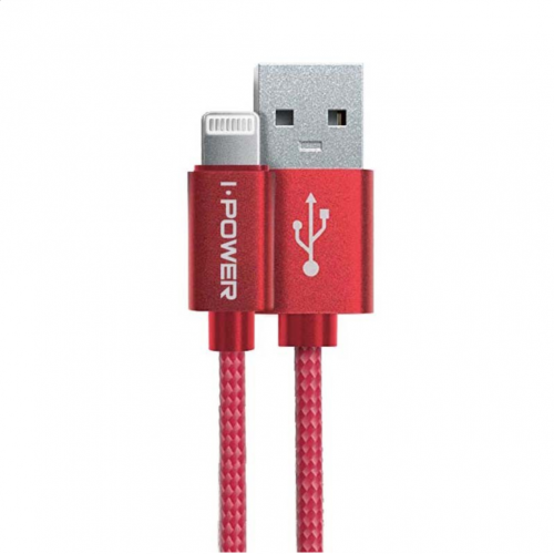 10FT 2A RED LIGHTNING USB CABLE